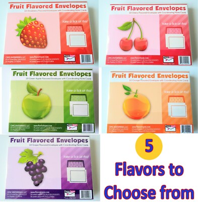 Flavorlopes - Box of 10 Fruit Flavored Envelopes - Straberry, Cherry ...