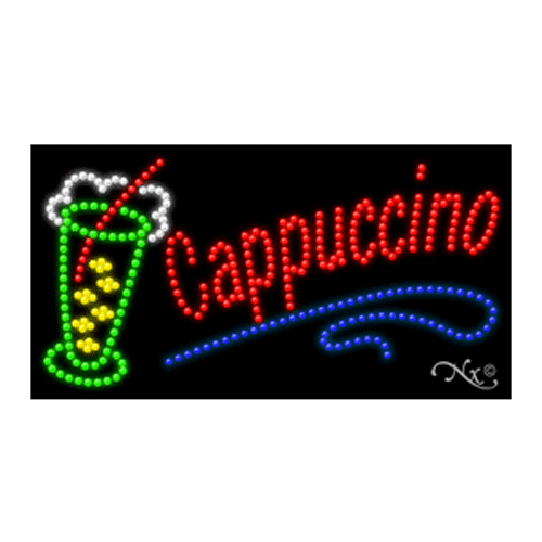 BRAND NEW “CAPPUCCINO" LOGO 32x17 SOLID/ANIMATED LED SIGN W/CUSTOM ...