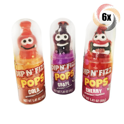 6x Pops Albert's Dip N' Fizz Assorted Flavor Pops Lollipop Candy | 1 ...