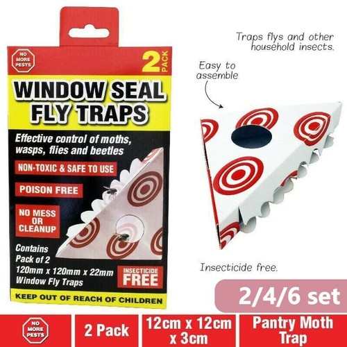 2/4/6 packs Window Seal Fly Trap Sticky Wasps Moths Insect Bug Pest ...