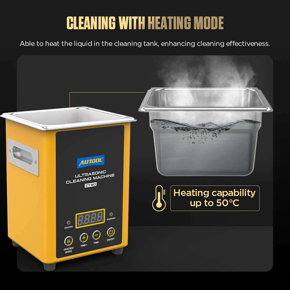 AUTOOL CT80 Diesel Fuel Injector Cleaner Ultrasonic Heating Cleaning ...