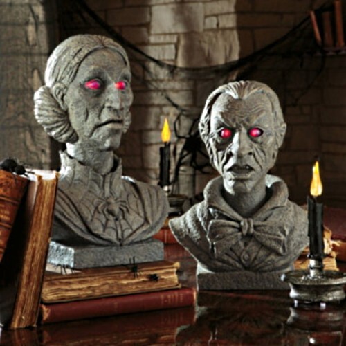 Grandin Road Velma and Evander Interactive 16" Talking Busts Set ...