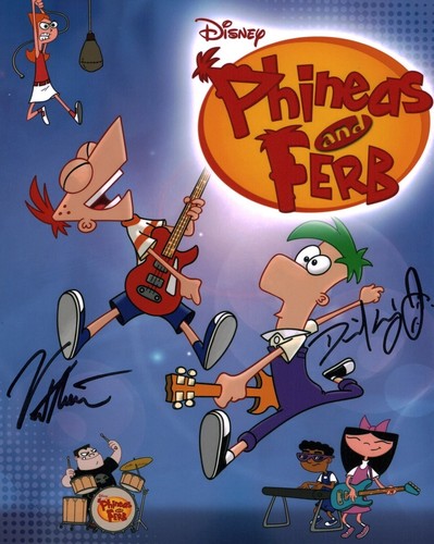 Phineas and Ferb 8x10 Photo Cast x2 Signed Errigo Martella Signed Photo ...