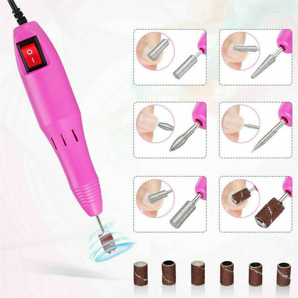 Electric Nail File Drill Manicure Machine Art Acrylic Pedicure Tool Set ...