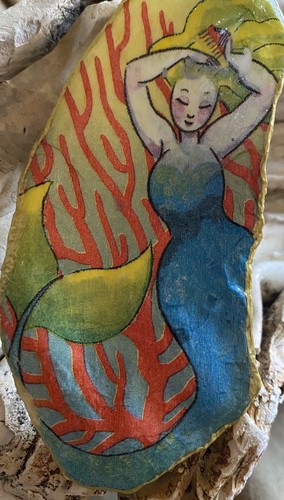Mermaid Dish, Oyster Shell Decoupage Jewelry/Trinket Holder Coastal ...