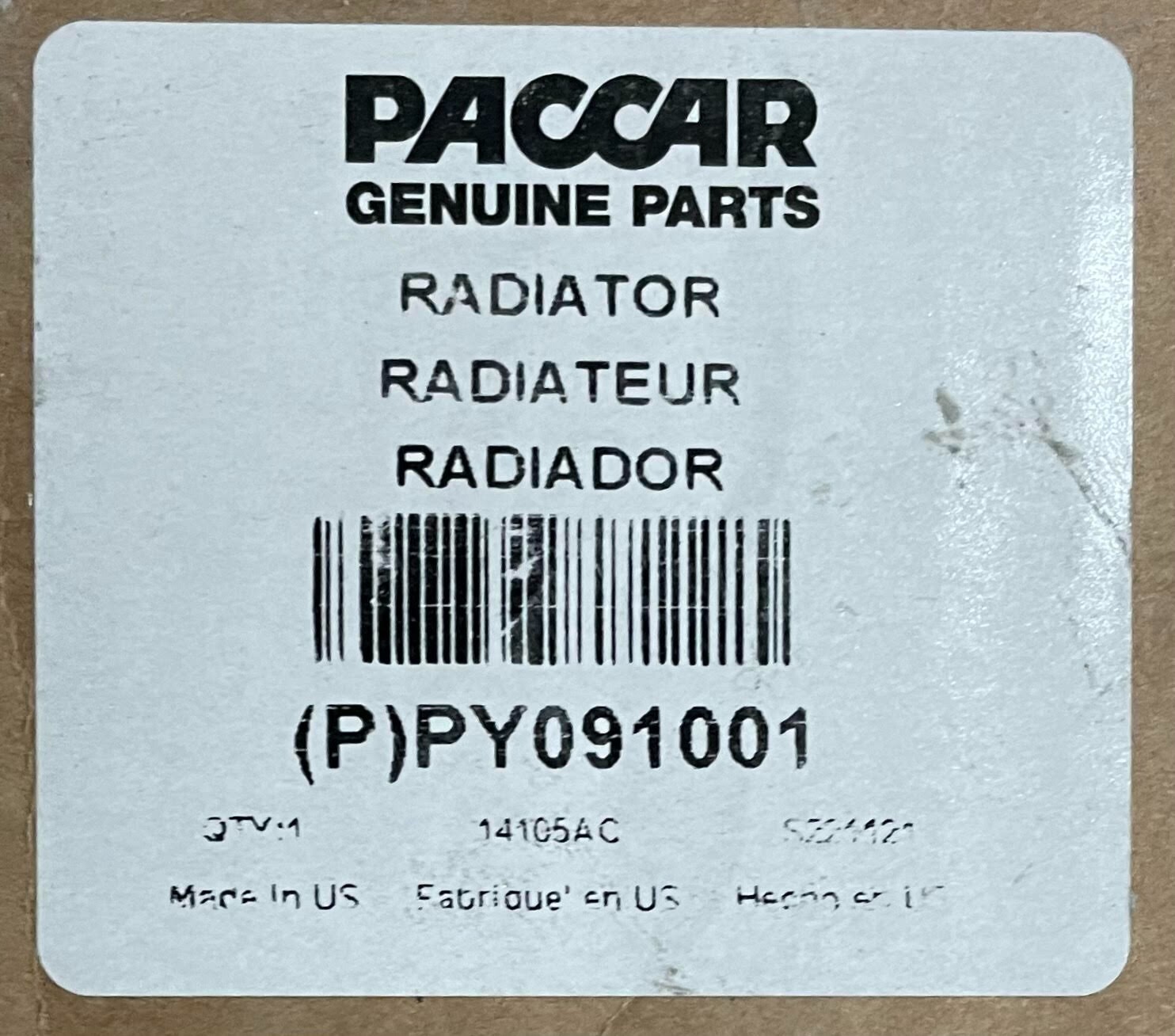 PY091001 Genuine Paccar Radiator-Core And Tank OEM - New | eBay