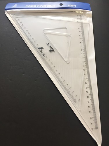 Shinwa Ruler Set Square Triangular Acrylic 2 Set 30cm 300mm 75264 from ...