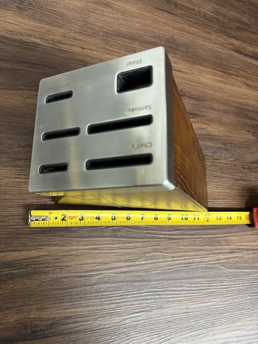 Henckels Self-Sharpening Knife Block Only Tabletop Wood 6 Slot | eBay