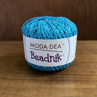 Moda Dea Beadnik Yarn Color 2914 Blue Beat Metallic Beaded | eBay