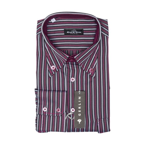 690$ LUXURY GERLIN Shirt Point Collar Striped Cotton 16 - 41 - 7I BIJAN ...