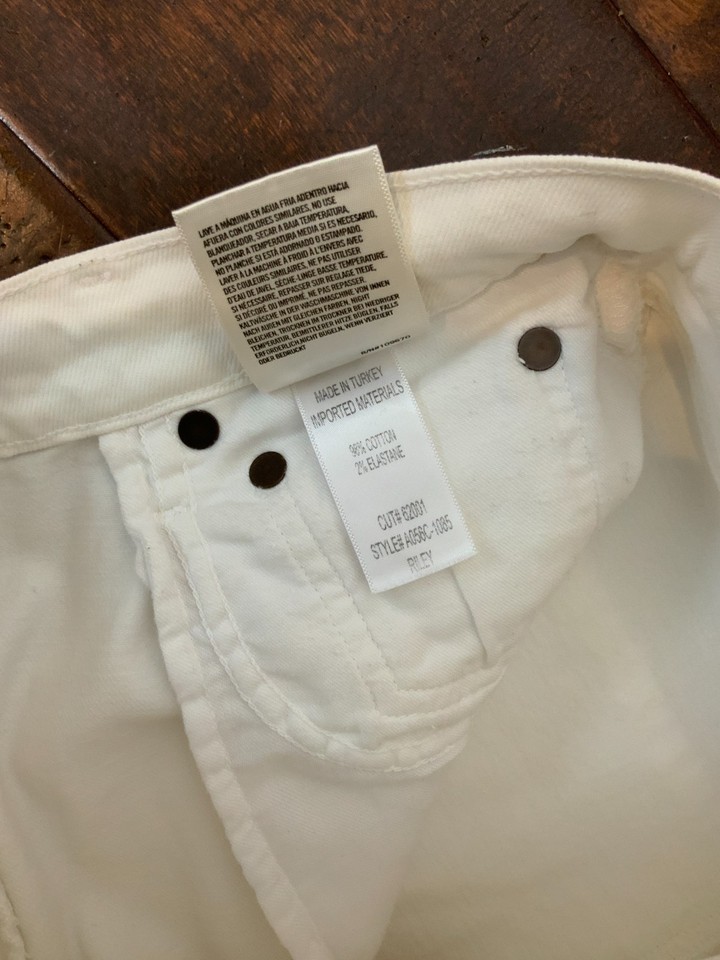 AGOLDE Whip White Riley Straight Crop Button Fly Denim Jeans, Size 26 ...