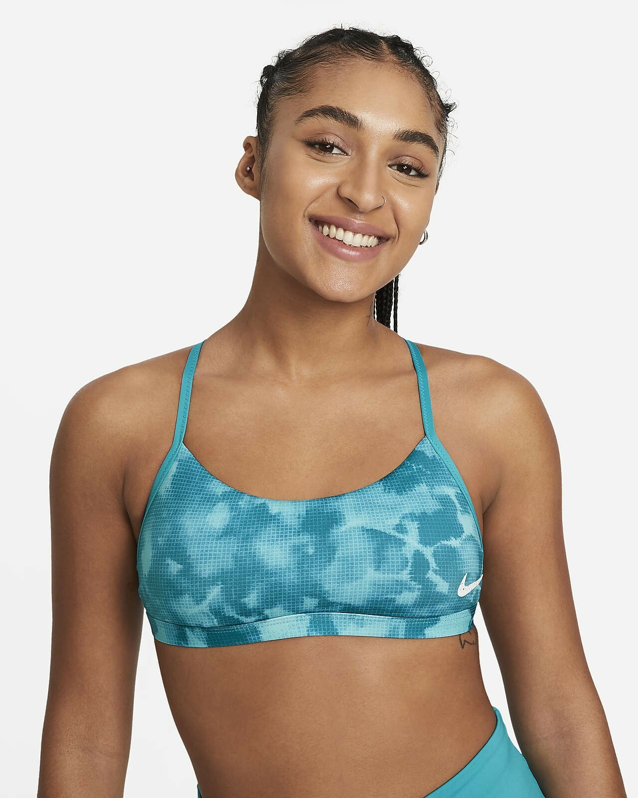 SIZE XXL WOMEN'S NIKE Swoosh bra blue / white NESSB294-345 NIKE INDY BRA TOP | eBay