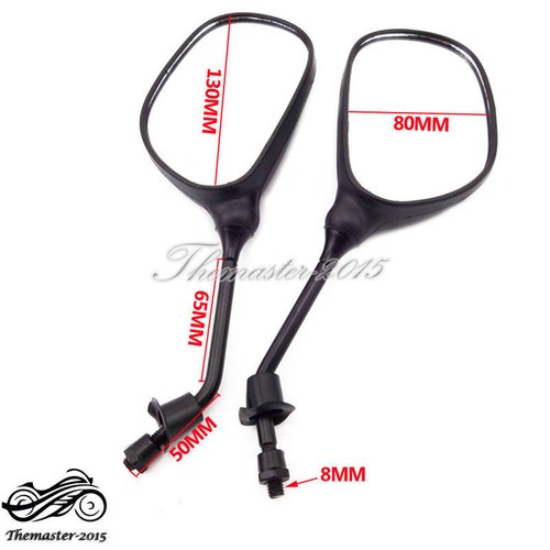 8MM Motorcycle Rearview Mirror For ATV Quad Pit Dirt Motor Bike Moped ...