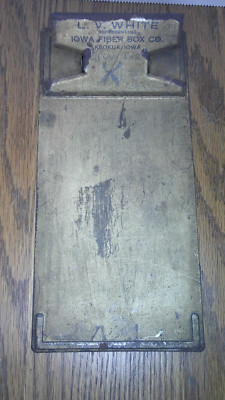 metal notepad holder advertising L.V. White Iowa fiber boxes Keokuk ...