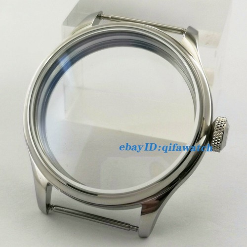 44mm Stainless Steel Watch Case Fit ETA 6497/6498 Seagull ST36 MOVEMENT ...