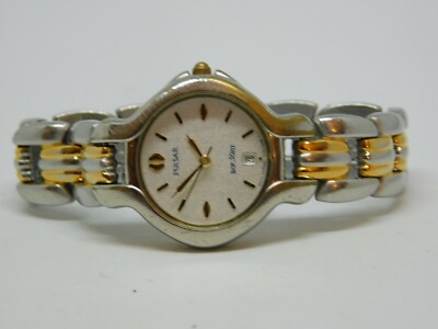Pulsar V782-6850 Two-Tone Quartz Analog Women's Watch Sz. 6" New ...