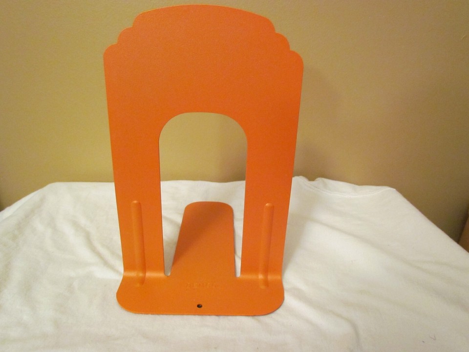 New DEMCO Steel Library Bookends ~ORANGE ~ 9"H × 6"W × 7 3/4"D | eBay