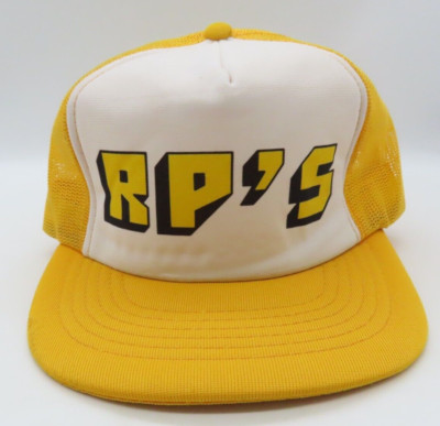 RP'S Yellow Mesh Flat Brim Foam Trucker Hat Ball Cap | eBay