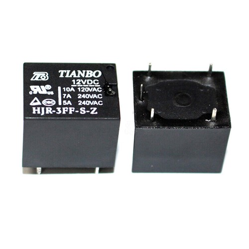 2Pcs TIANBO HJR-3FF-S-Z 12VDC Power Relay 5Pins 10A 120VAC #A6-4 | eBay