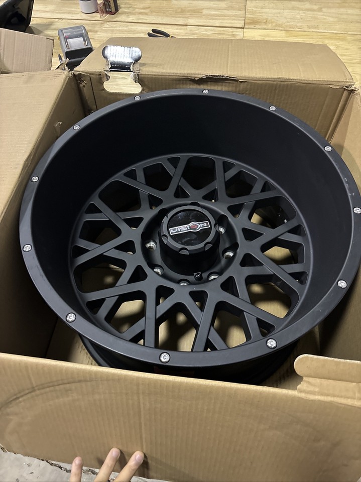 1 New 22x12 Vision 412 Rocker Satin Black 8x180 ET-51 Wheel Rim | eBay