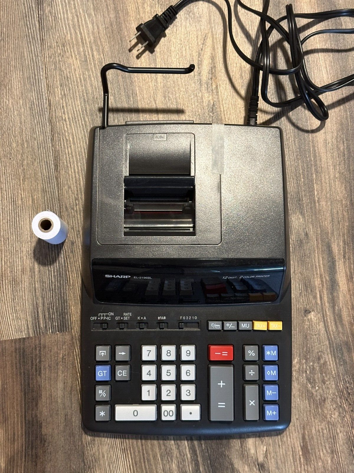 Sharp EL-2196BL Printing Calculator, Black 74000017924 | eBay