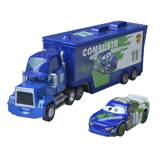 Set of 2 Disney Pixar Cars NO.11 Combustr Mack & Hauler Truck Diecast ...