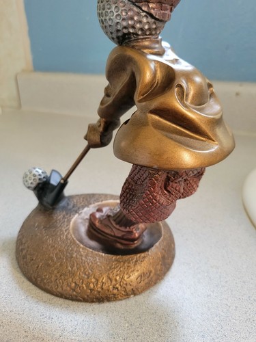 1999 Austin Sculpture Bronze Tone Golf Ball Head Golfer | eBay