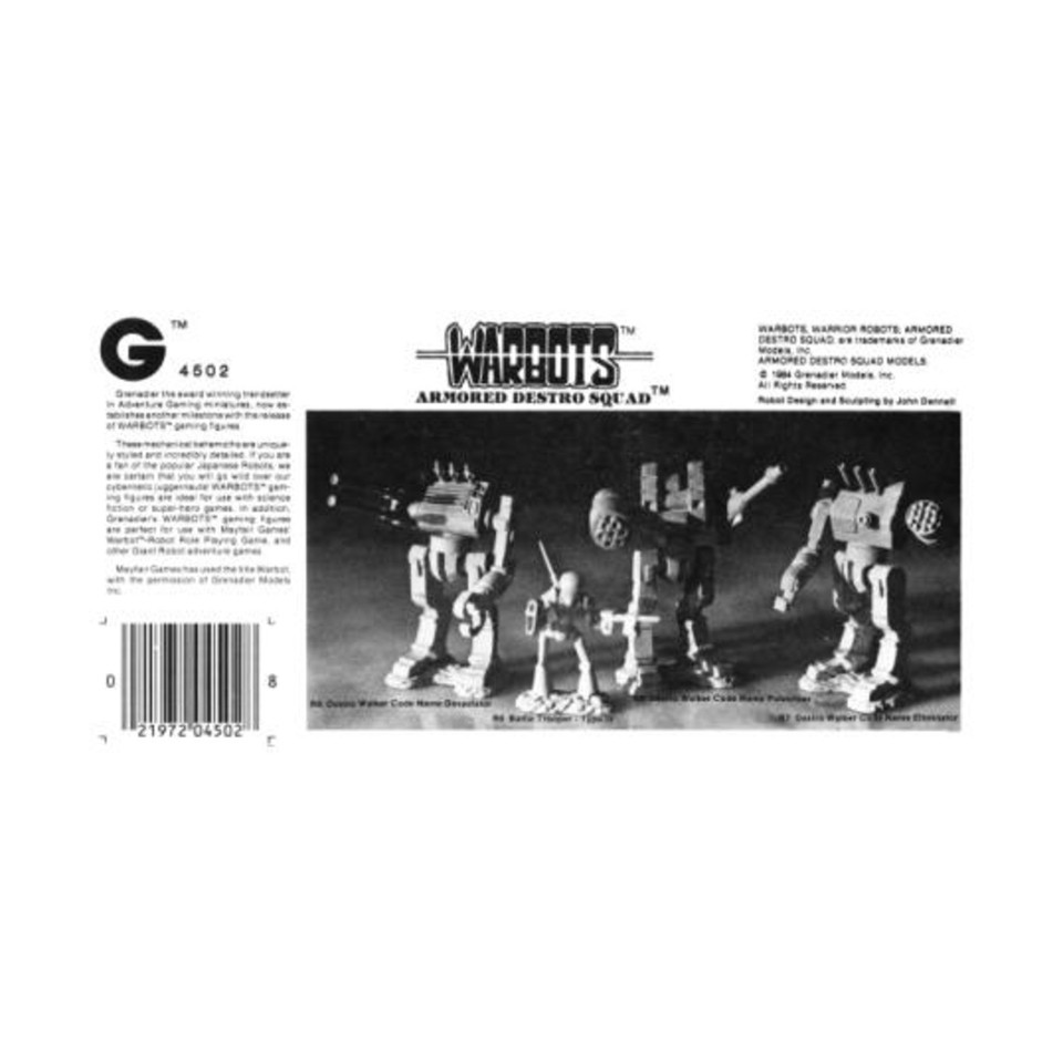 Grenadier Boxed Minis Warbots - Armored Destro Squad VG+/EX 21972045028 ...