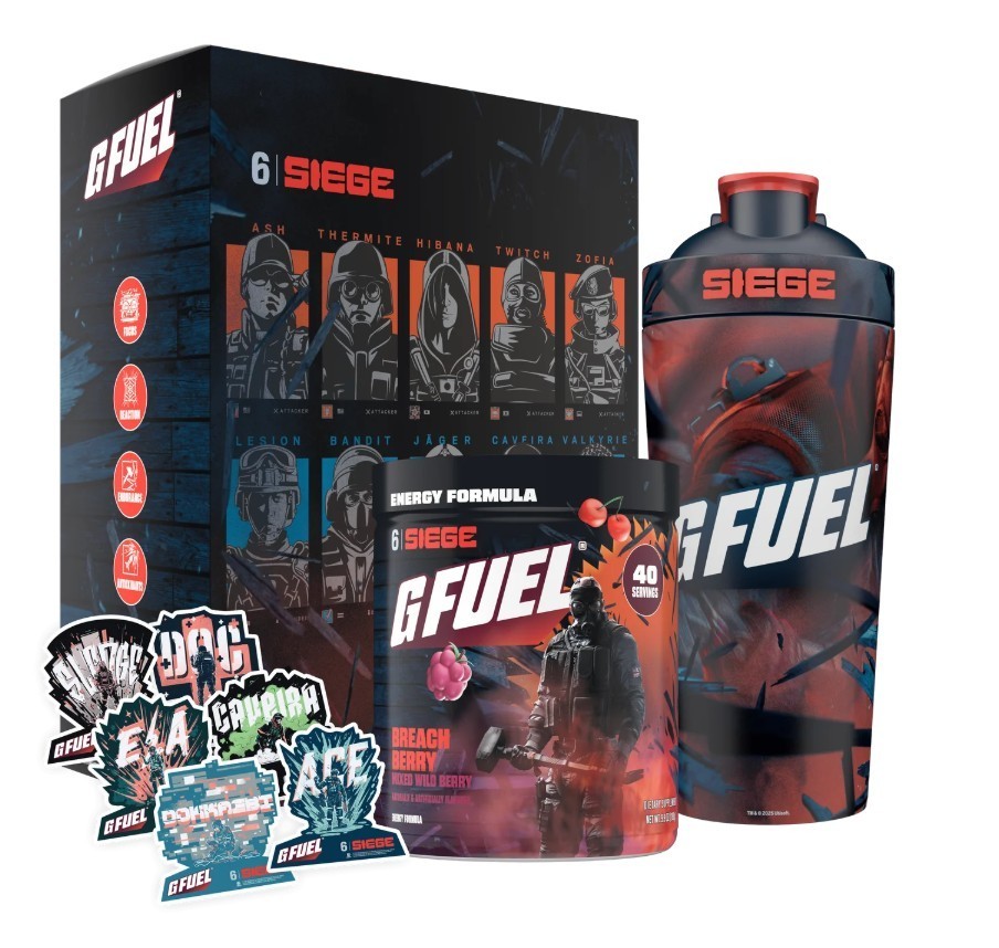 GFUEL Rainbow Six Siege X Breach Berry Collector's Box Metal Shaker ...