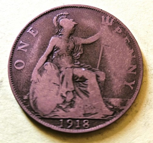 1918 King George V, One Penny Coin, Rare Collectable - Own Your History ...