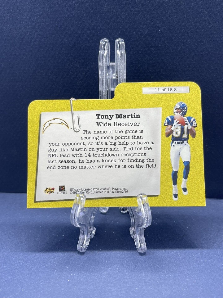 1997 Ultra Specialists San Diego Chargers Football Card #11 Tony Martin ...