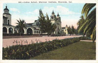 Postcard Indian School Sherman Institute Riverside California | eBay
