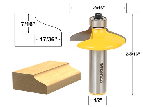 Ogee Euro Style Door Front Edging Router Bit - 1/2" Shank - Yonico ...