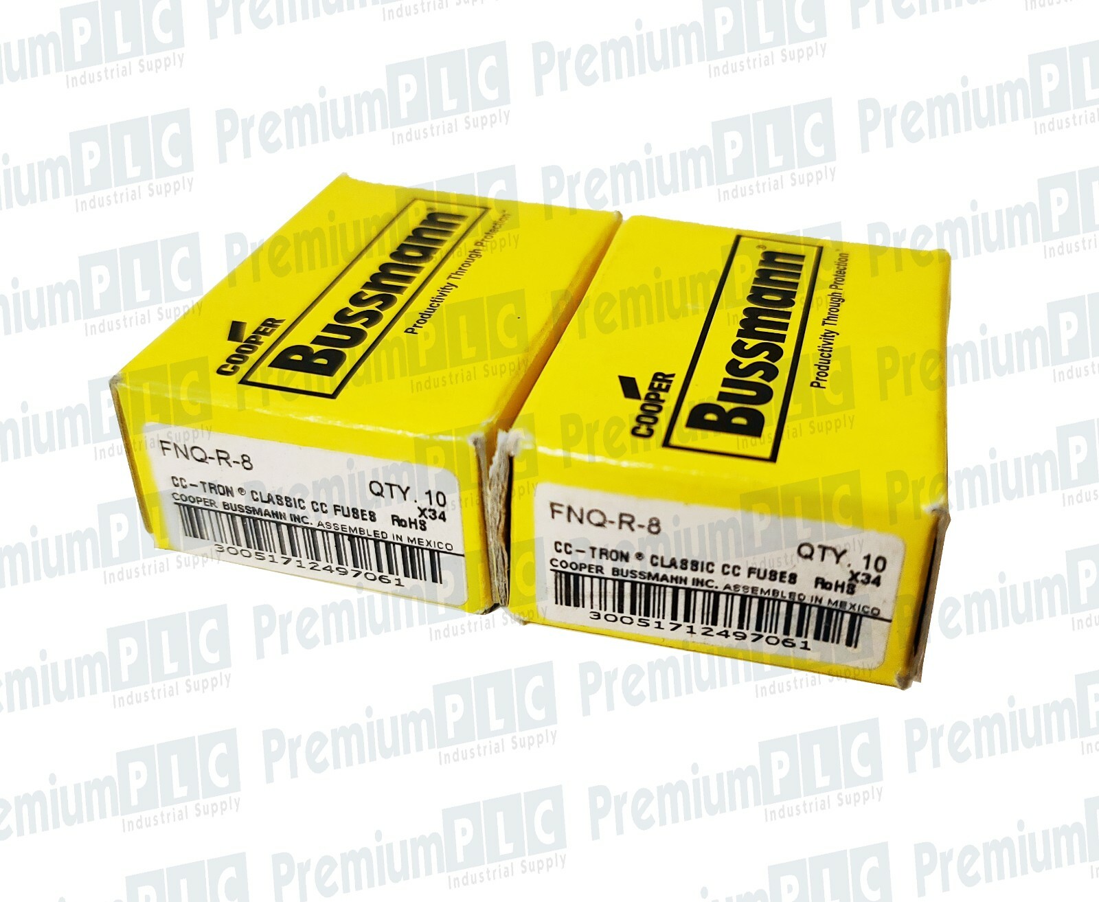 LOT OF 20 COOPER BUSSMANN FNQ-R-8 CC-TRON FUSES CLASS CC 8AMP 600V ...