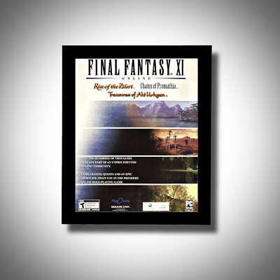2002 Final Fantasy XI Online Framed Promo Ad/Poster Art Print FFXI PS2 ...