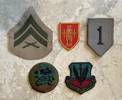Lot 5 Military Patches USMC Marines US Army USAF Air Force Subdued ...