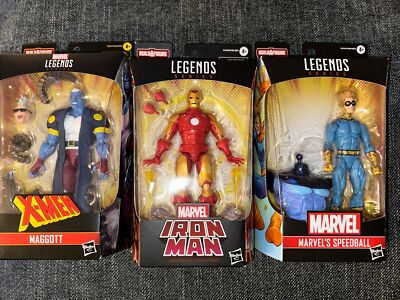 Marvel Legends Iron Man Speedball Maggott BAF Lot New Sealed Hasbro Lot ...