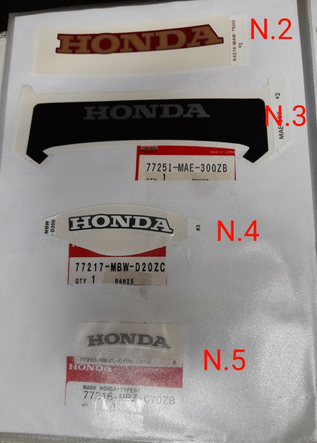 Honda Emblems Decals Original Motorcycle Various Letters | eBay UK