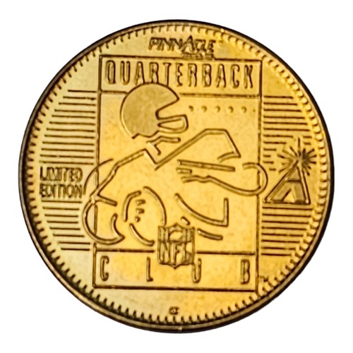1997 Pinnacle Quarterback Club | Gold Tone Coin | Brett Favre | Limited ...