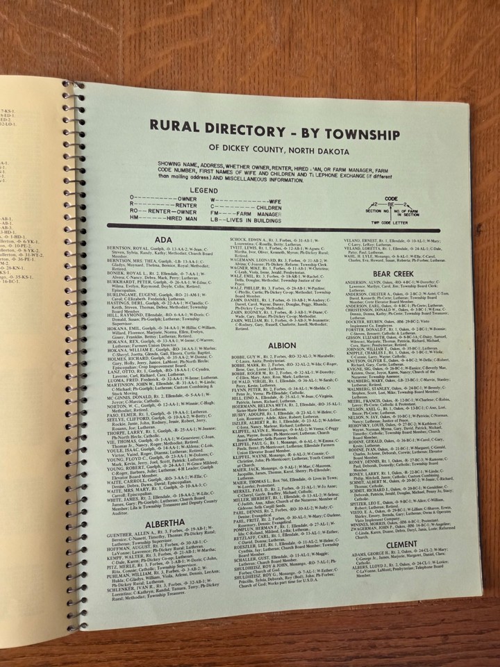 Dickey County, North Dakota Atlas History Book Ellendale Oakes Forbes ...