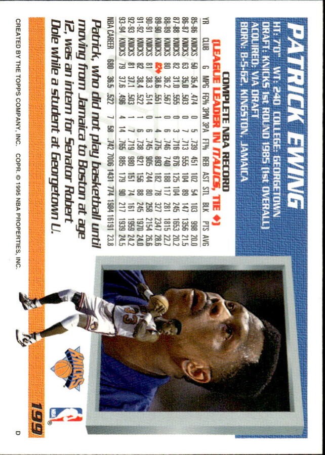1990 HOOPS PATRICK EWING 372 MINT BASKETBALL NEW YORK KNICKS | eBay