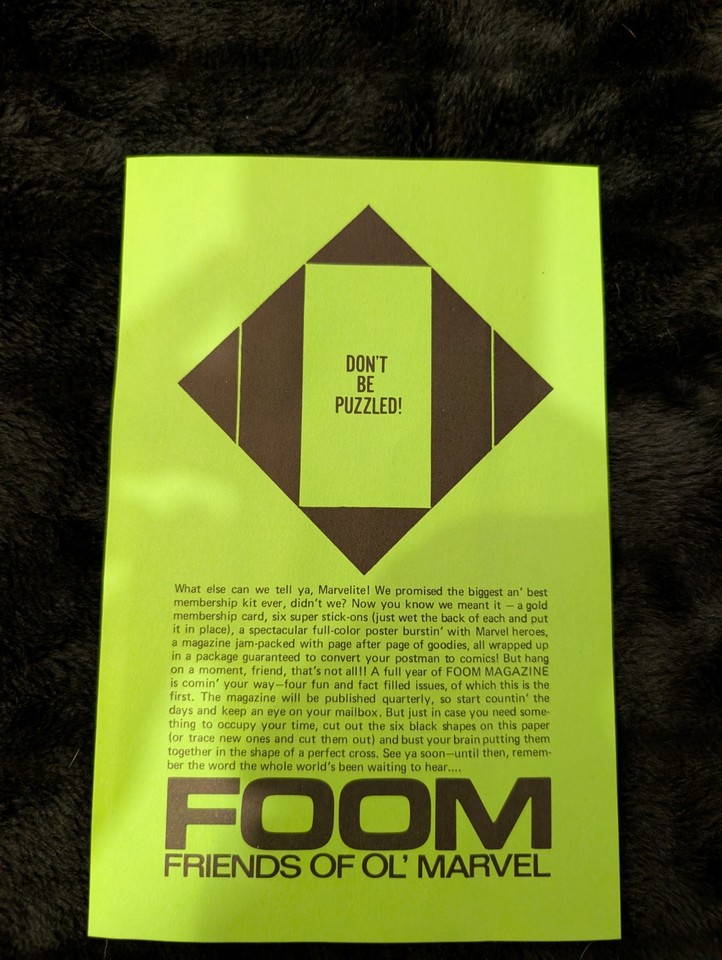 FOOM MAGAZINE MARVEL MAILER ENVELOPE HULK Rare 1970s (PACKAGE) | eBay