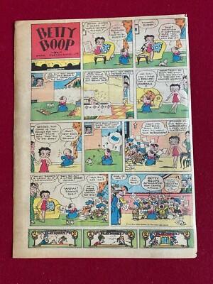 1935, Betty Boop, Sunday Comic Strip Full Page (Scarce / Vintage) | eBay