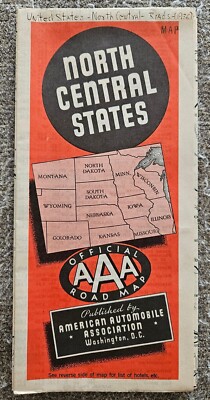 1936? AAA North Central United States Road Map American Automobile ...
