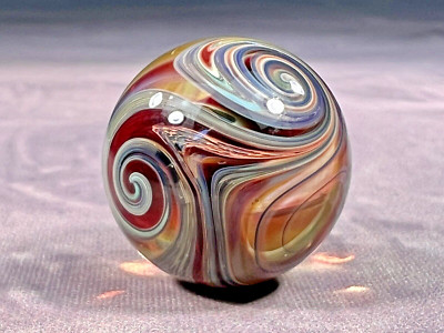NEW! BOOMWIRE .87" ART GLASS MARBLE LAMPWORK BORO "EARLY RUN" AMAZING ...