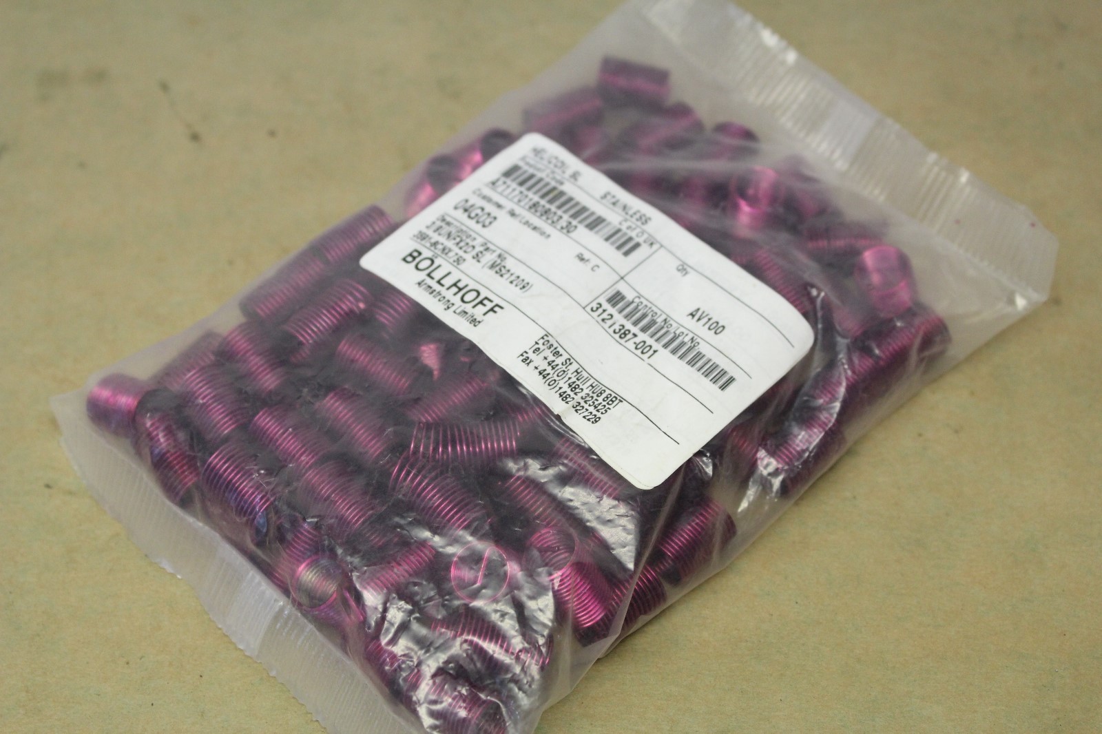 100 Armstrong HeliCoil Screwlock 3591-6CNx.750 Inserts 3/8" x24x2D UNF ...