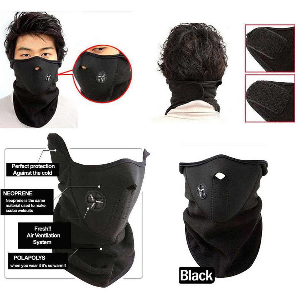 Winter Motorcycle Bike Balaclava Neck Ski Half Face Mask Cap Cover ...