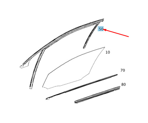 MERCEDES-BENZ C W204 FRONT RIGHT DOOR WINDOW GUIDE RAIL A2047251625 NO ...