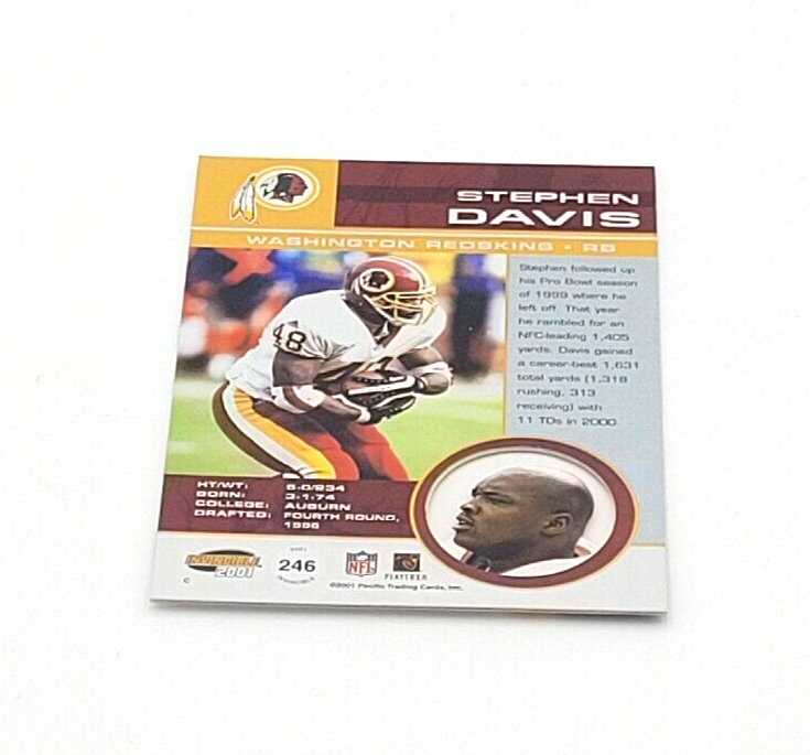 2001 Pacific Invincible Football Stephen Davis Washington Redskins #246 ...