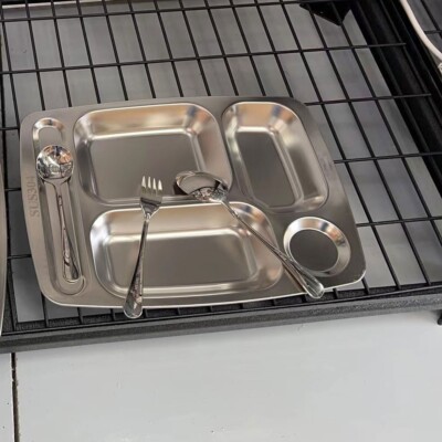 Divided Food Plate 5 Compartment Food Stainless Steel 304 Buffet Tray ...
